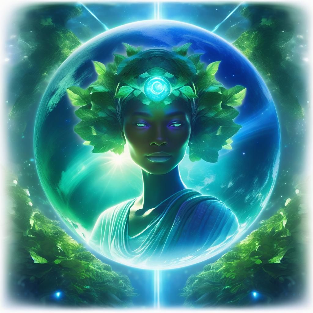 Gaia protecting the Earth - AI Generated Artwork - NightCafe Creator