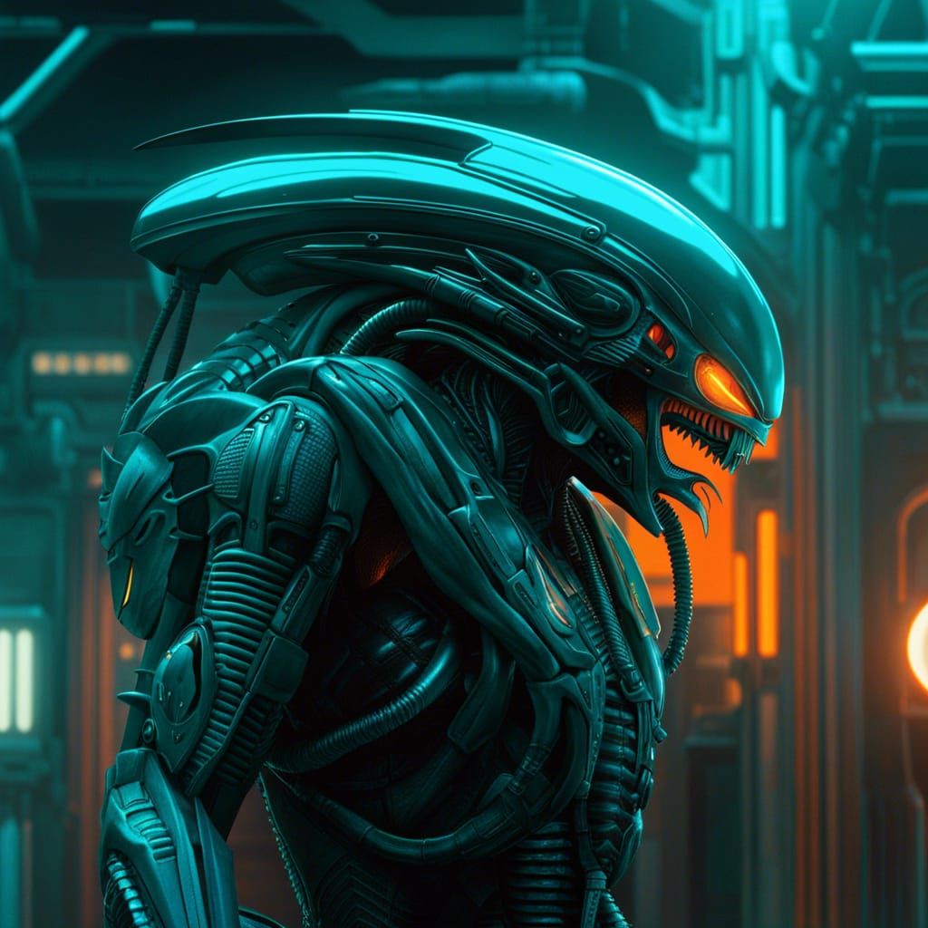 Xenomorph Robot - AI Generated Artwork - NightCafe Creator