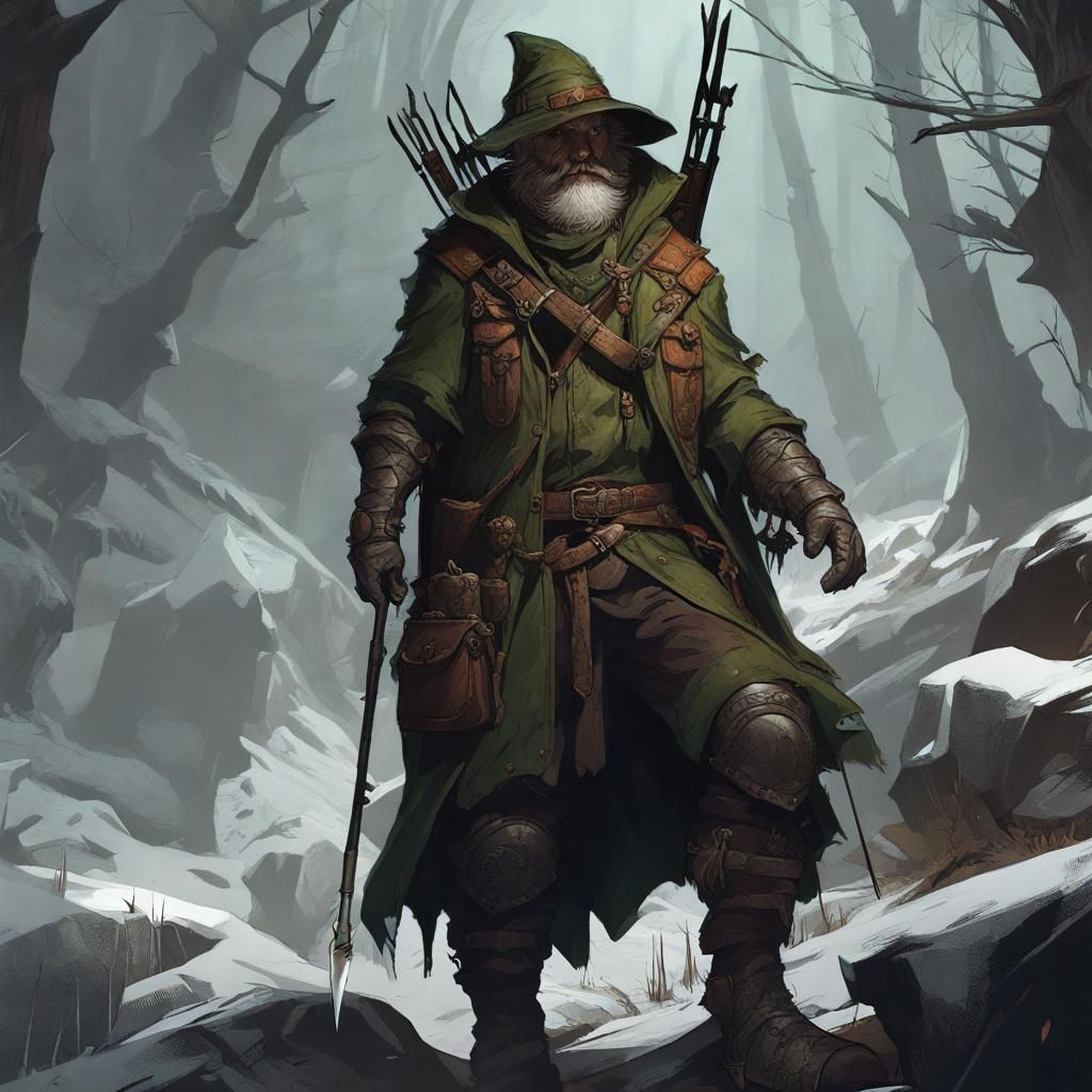 A drawing of a hunter in a fantasy ttrpg book - AI Generated Artwork ...