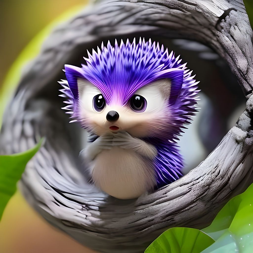 Cute purple hedgehog - AI Generated Artwork - NightCafe Creator