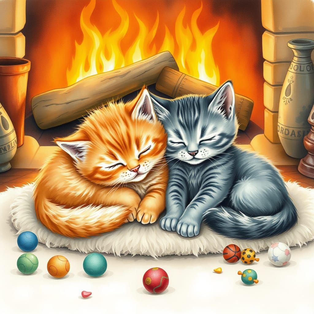 Warm and cozy kittens