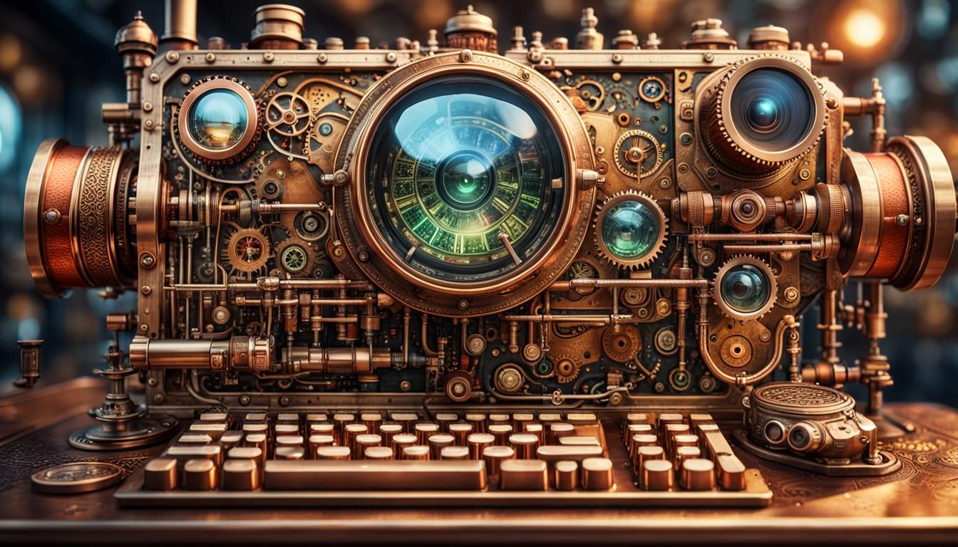 Steampunk computer - AI Generated Artwork - NightCafe Creator