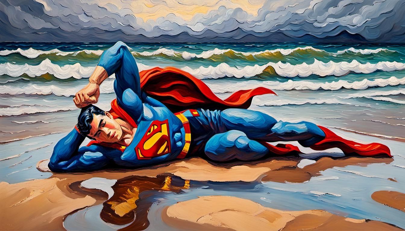 Superman on the Beach - AI Generated Artwork - NightCafe Creator