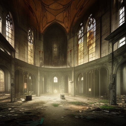 Urbex Church 2 - AI Generated Artwork - NightCafe Creator