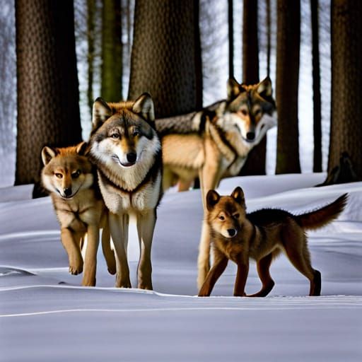 Wolf pack - AI Generated Artwork - NightCafe Creator