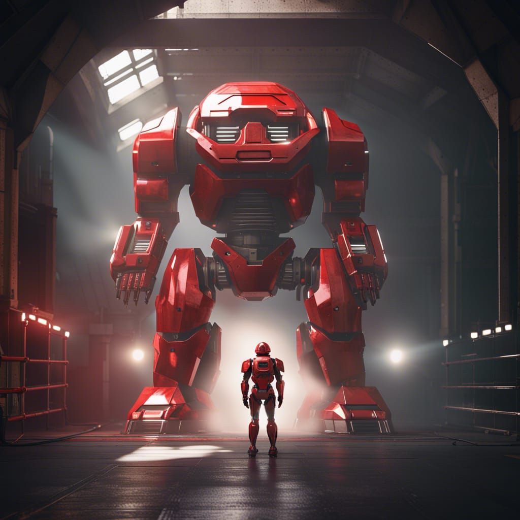 Red mecha - AI Generated Artwork - NightCafe Creator