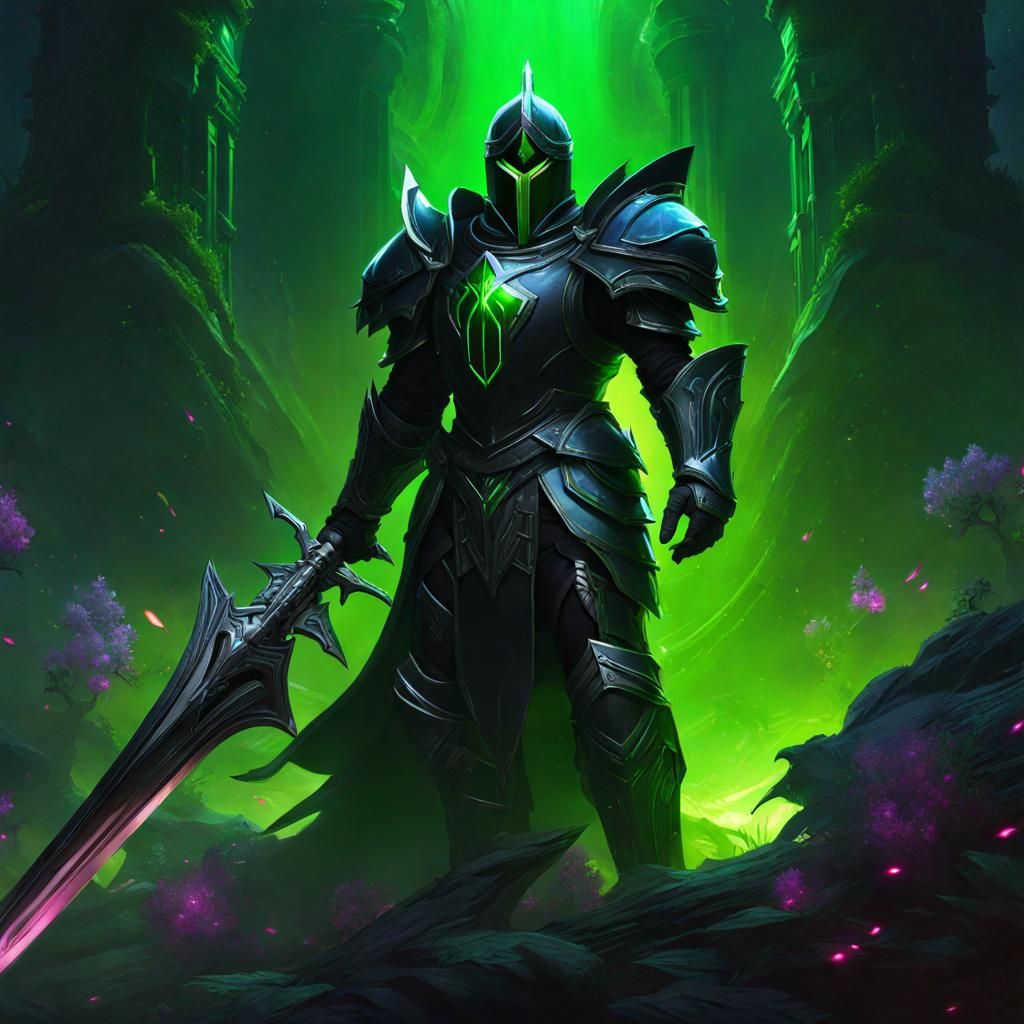 universe style void knight of the kingdom with a black armour and a ...