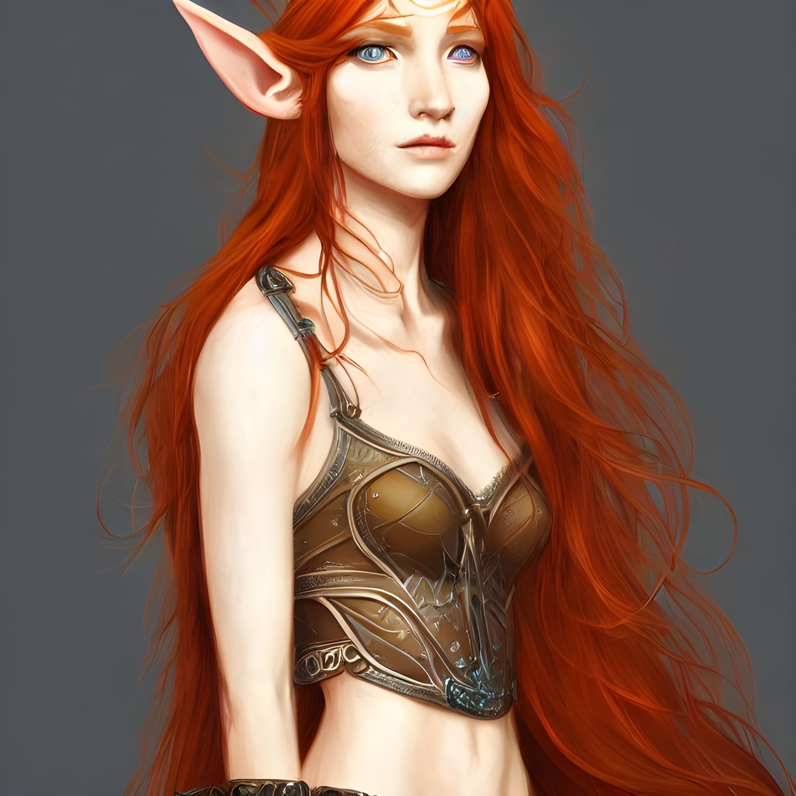 Redhead Elf Goddess - AI Generated Artwork - NightCafe Creator