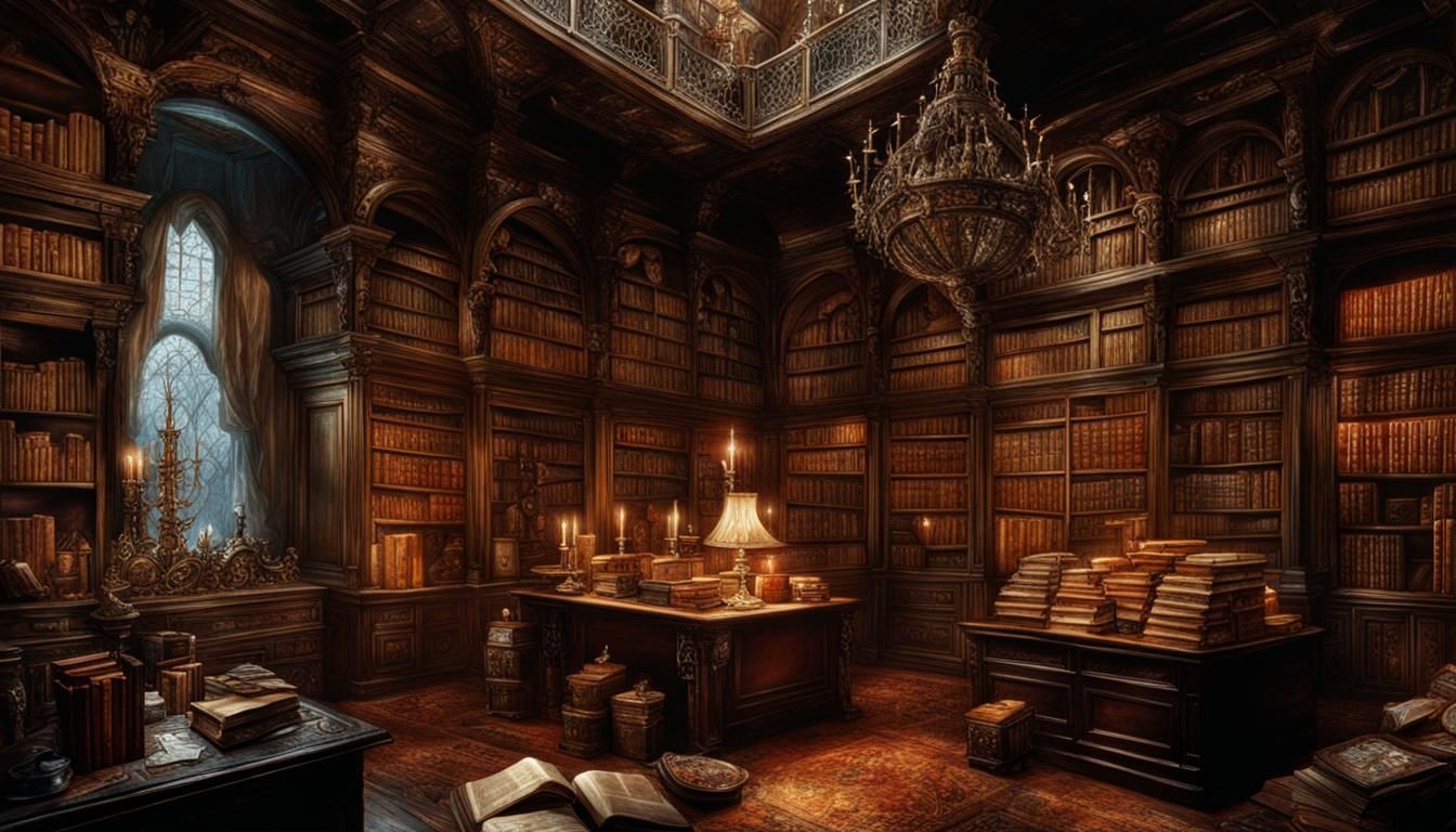 Haunted House - Spooky Grand Library - AI Generated Artwork - NightCafe ...