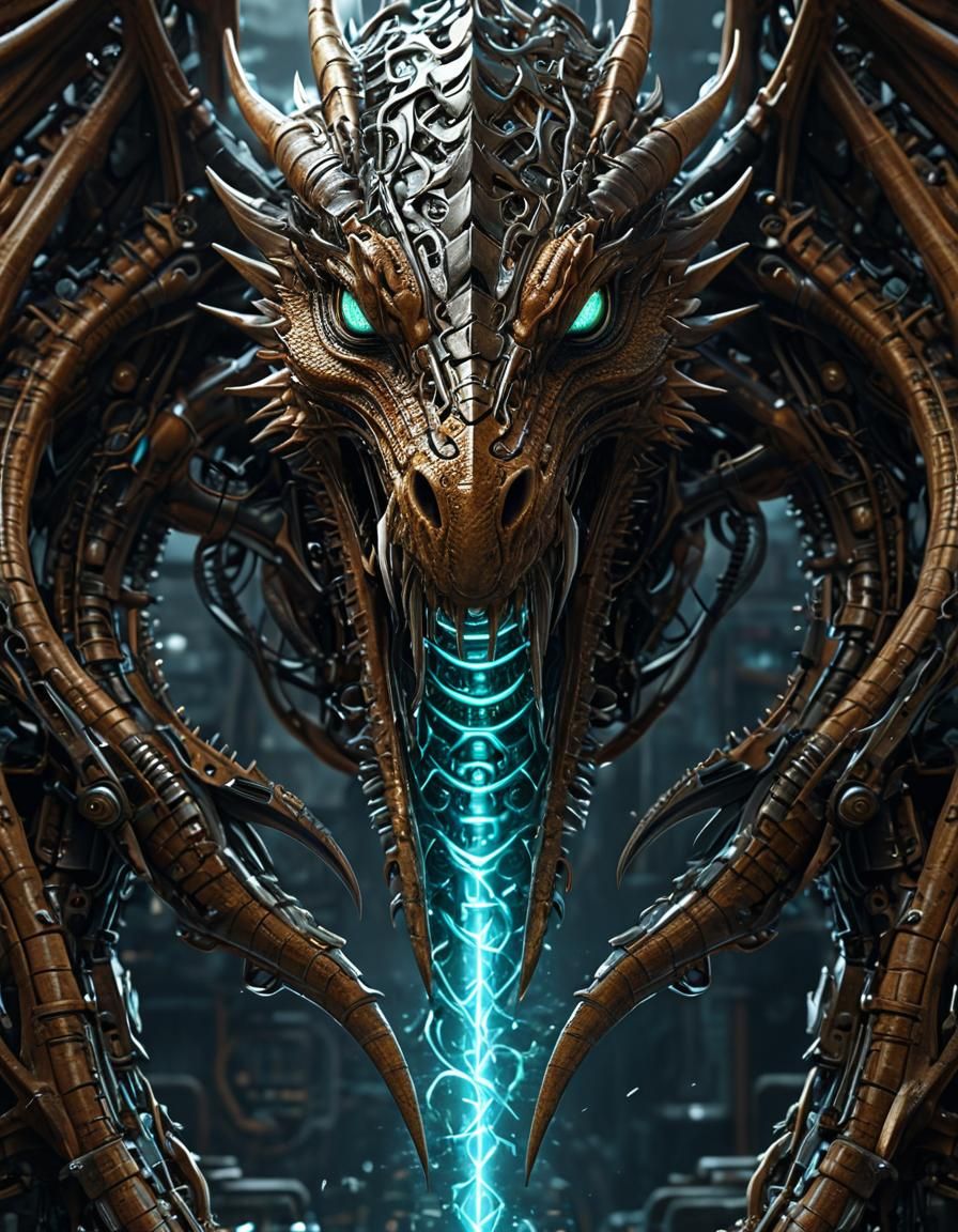 Biopunk Dragon - AI Generated Artwork - NightCafe Creator
