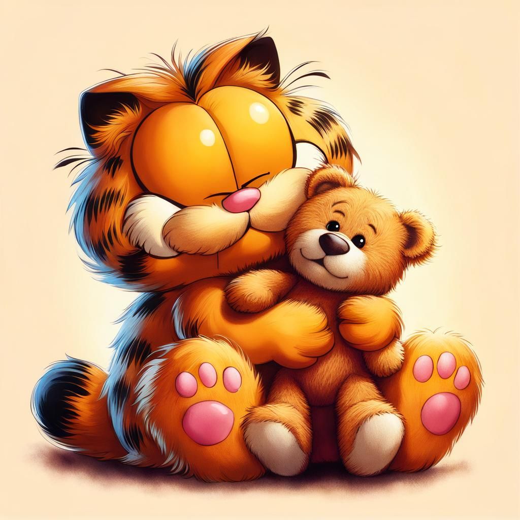 Garfield and Pooky - AI Generated Artwork - NightCafe Creator