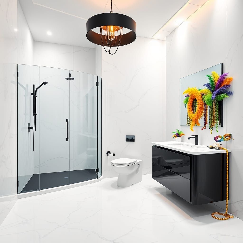Madi Gras Theme Bathroom - Luxurious Mardi Gras-Inspired Bat...