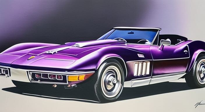 Purple Corvette - AI Generated Artwork - NightCafe Creator