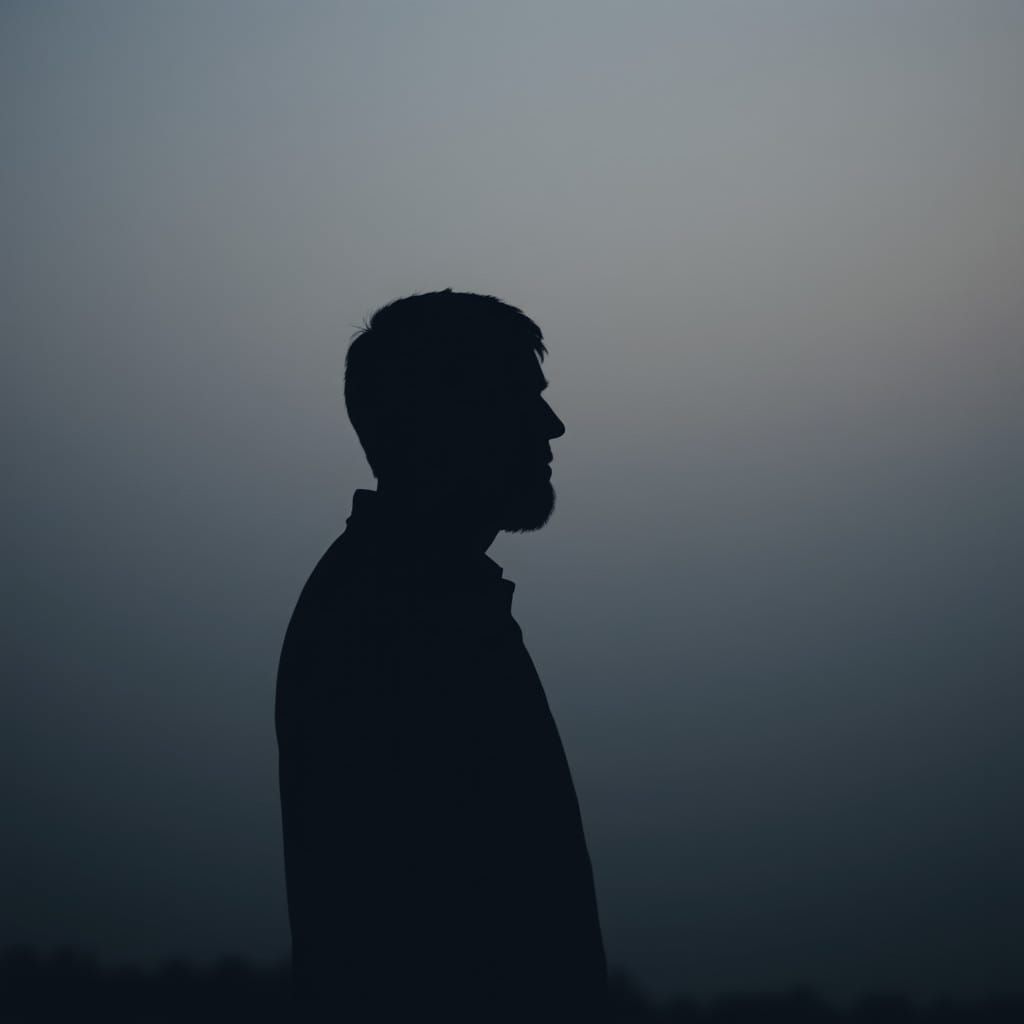 Sadness man - Ethereal Portrait in Muted Monochromatic Palet...