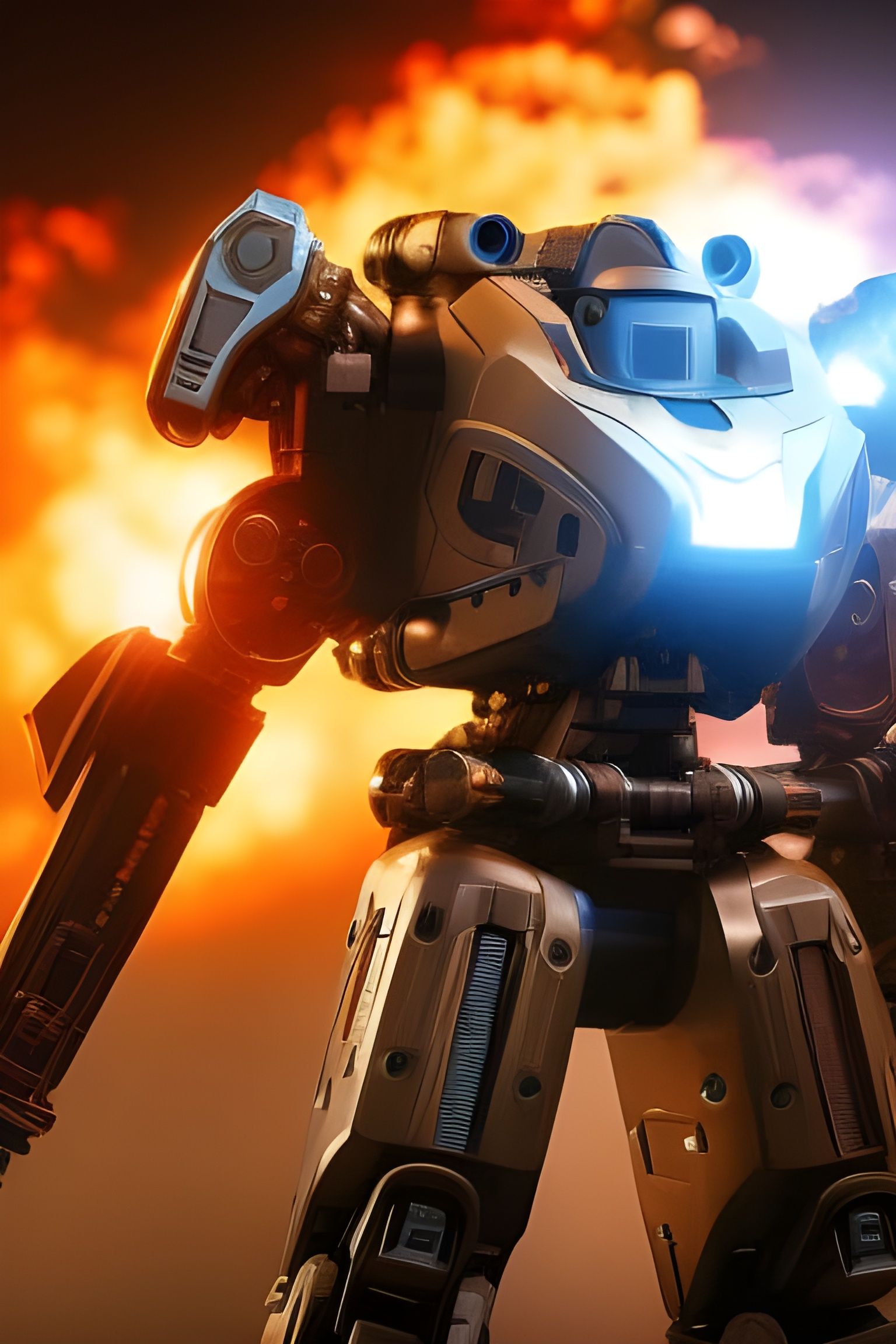Cool mechs don't look at explosions - AI Generated Artwork - NightCafe ...