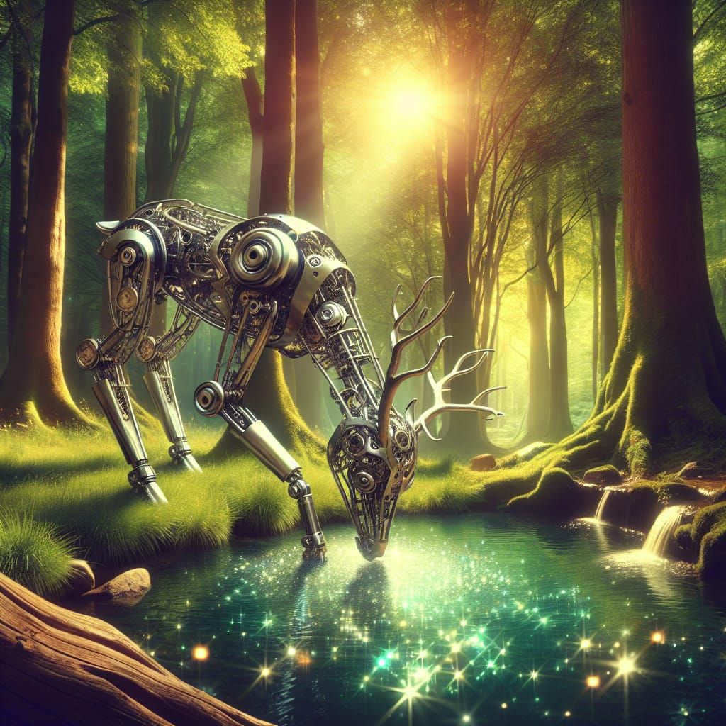 Mech deer - AI Generated Artwork - NightCafe Creator