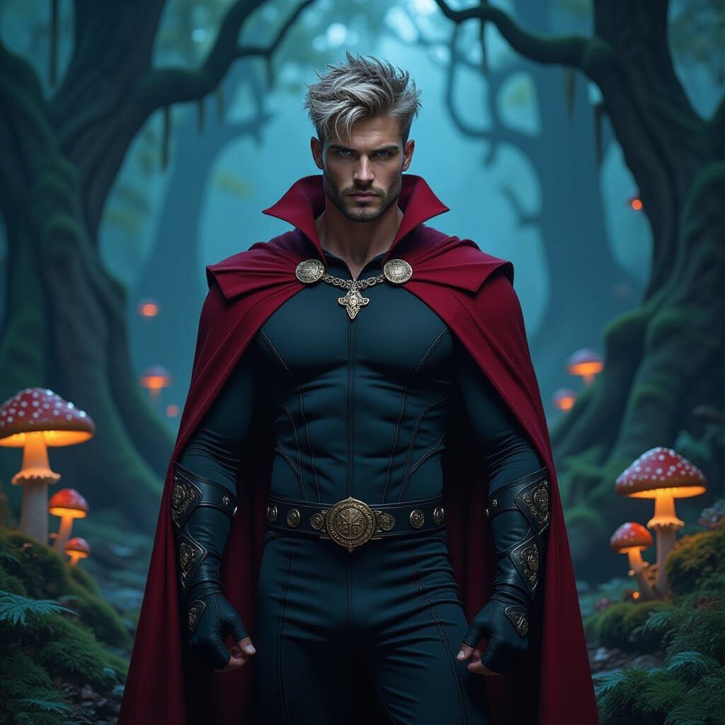 Mysterious powerful magician waiting for his apprentice