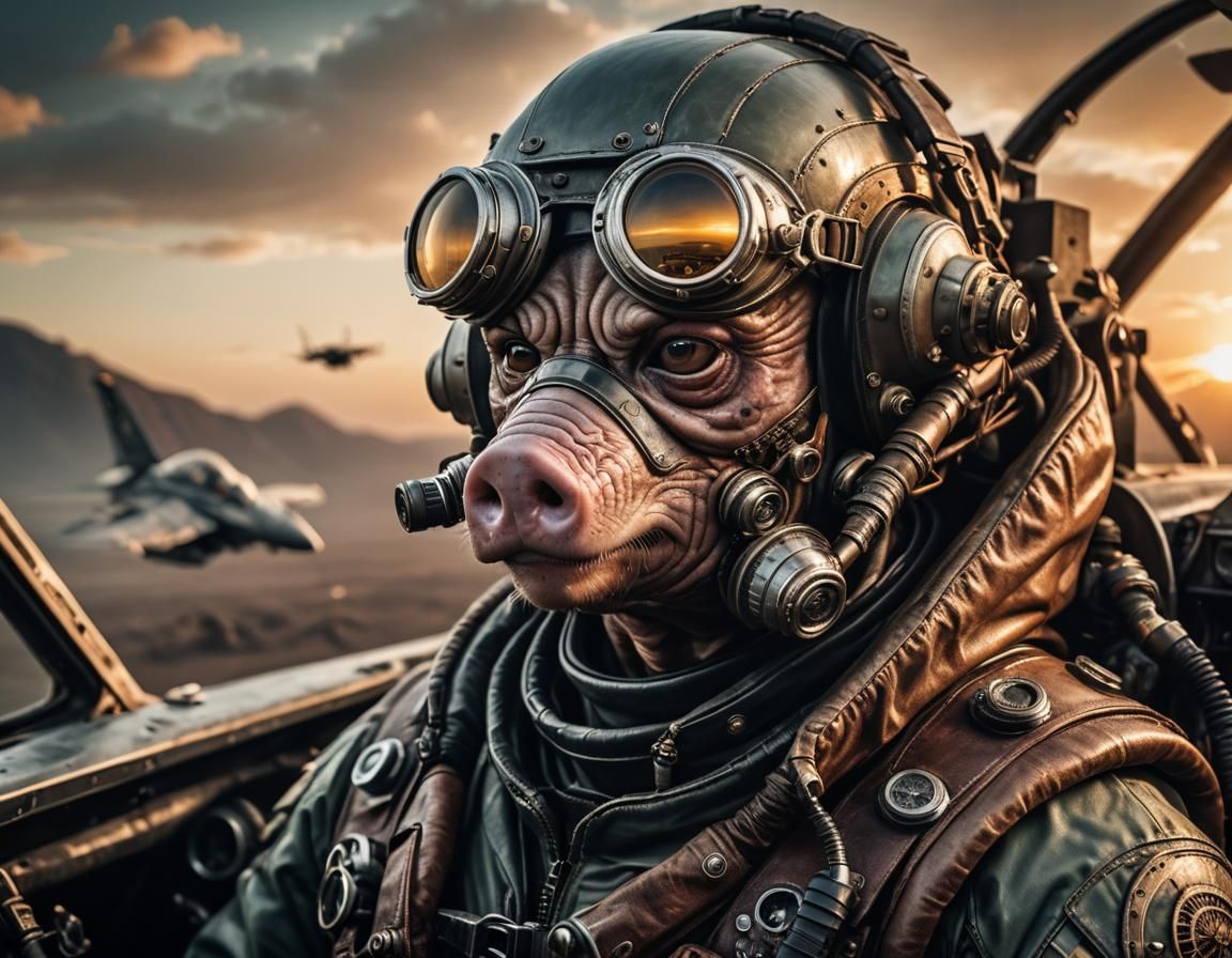 pig the pilot - AI Generated Artwork - NightCafe Creator