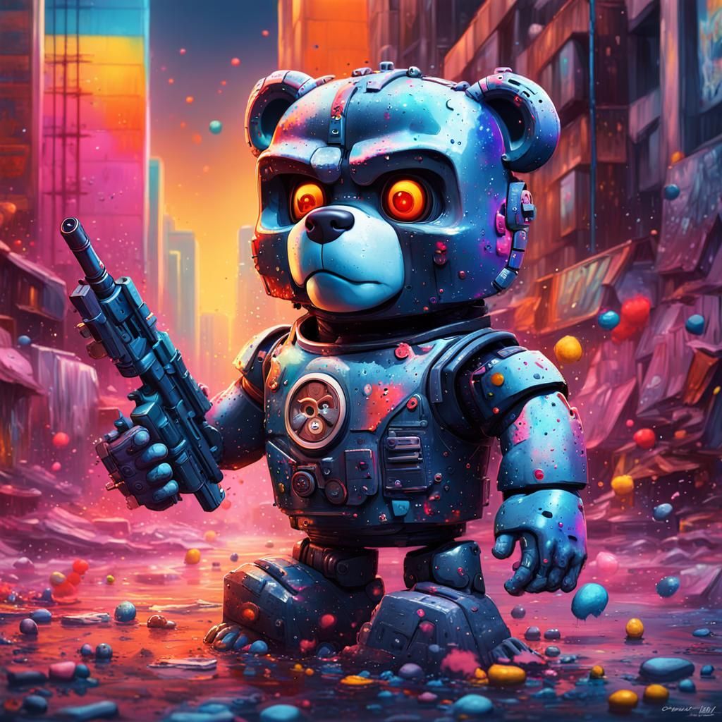 Terminator Care Bear #2 - AI Generated Artwork - NightCafe Creator