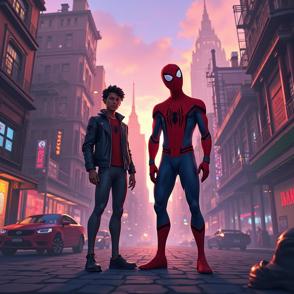 Miles morales with spider man - Miles Morales Teams Up with ...