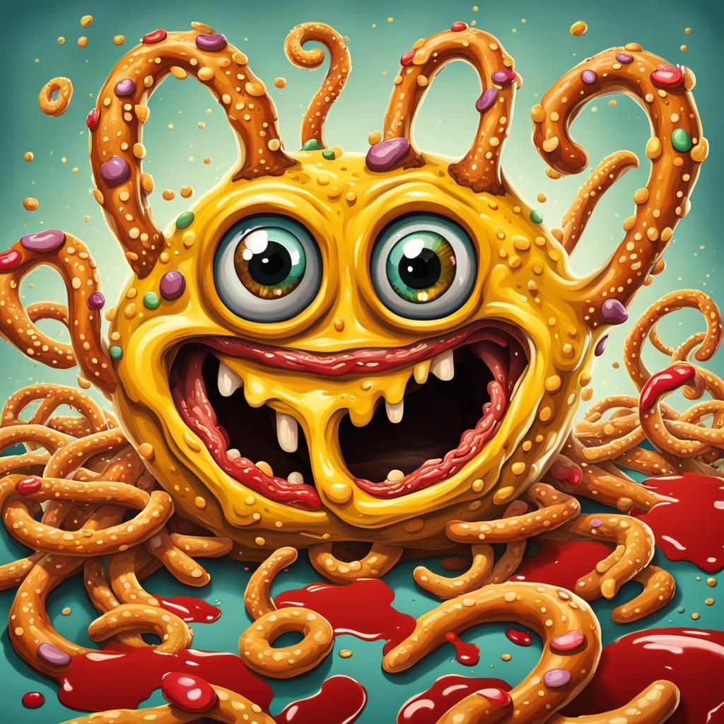 crazy Pretzel monster.. - AI Generated Artwork - NightCafe Creator