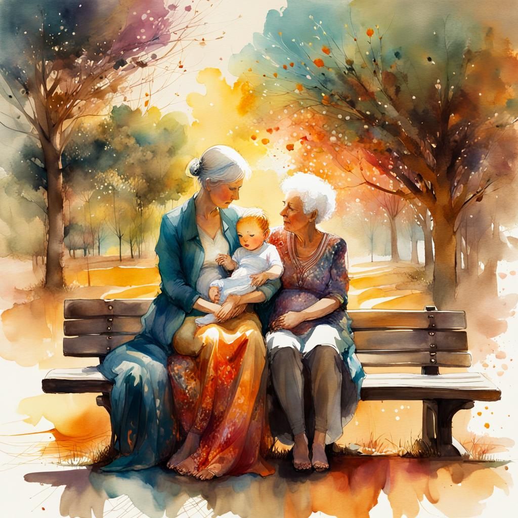 Three generations of women - AI Generated Artwork - NightCafe Creator