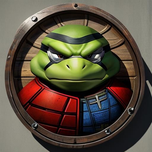 Teenage mutant Ninja turtle shell turned into a Avengers Shield - AI ...