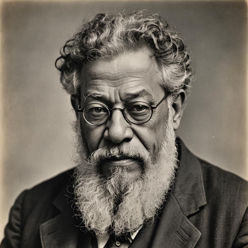 Portrait of Abraham Joshua Heschel in black and white - AI Generated ...