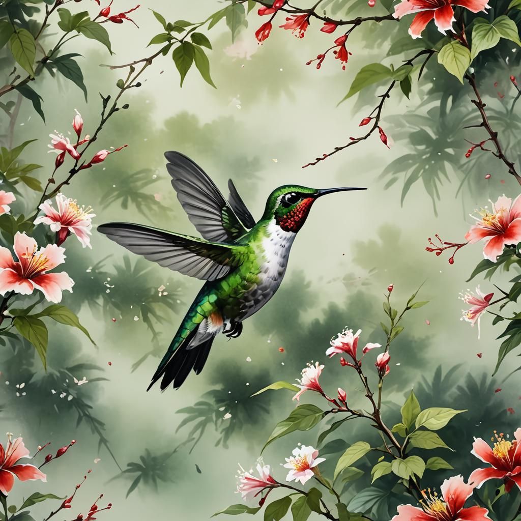 Hummingbird - AI Generated Artwork - NightCafe Creator
