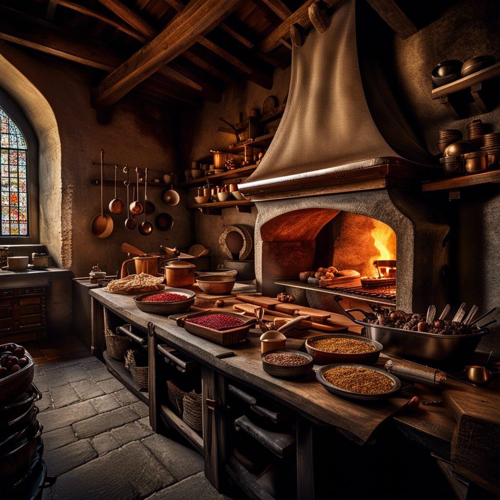 Medieval kitchen - AI Generated Artwork - NightCafe Creator
