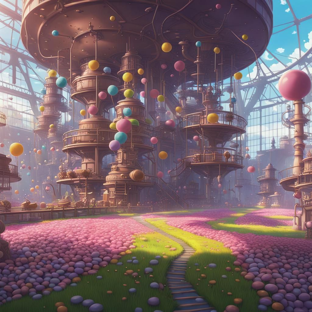 Inside Willy Wonka's chocolate factory - AI Generated Artwork ...