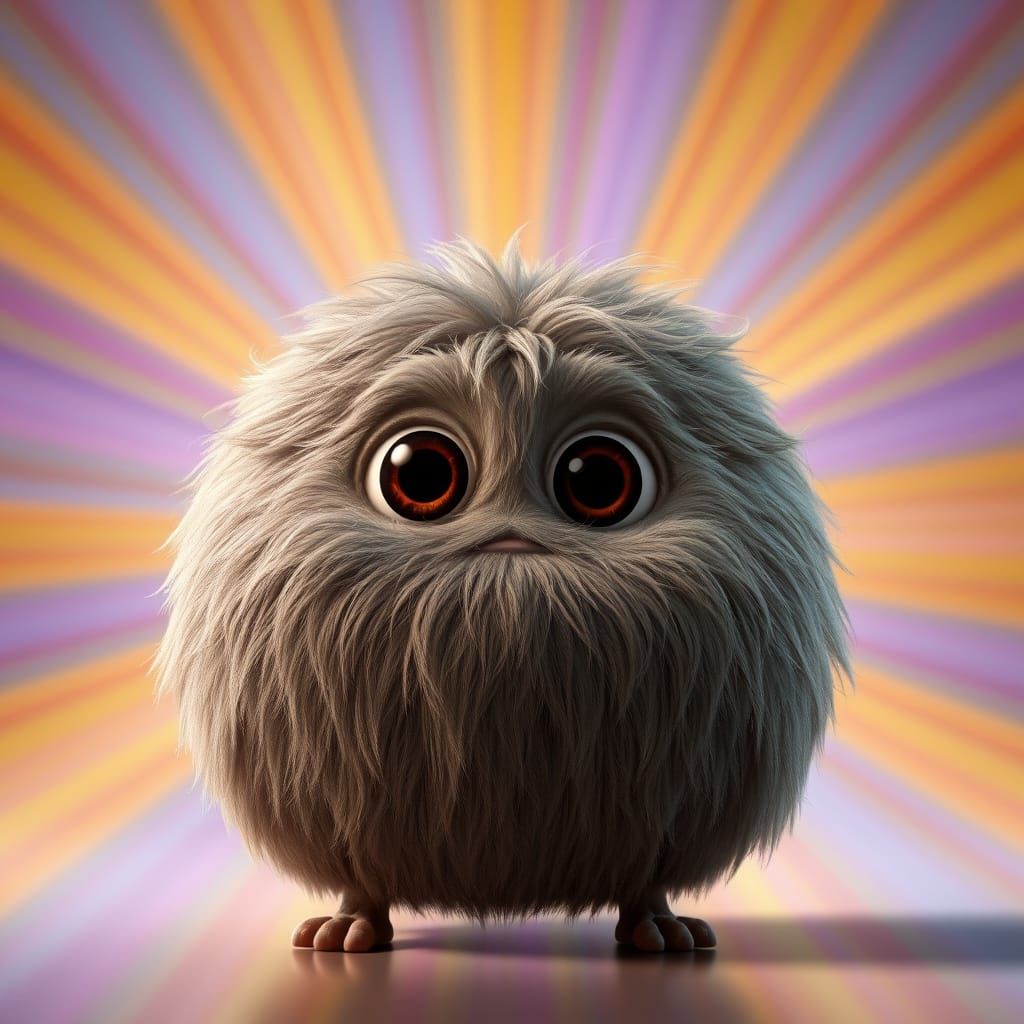 Lovable Shaggy Creature in Whimsical Pixar-Inspire... - AI Art