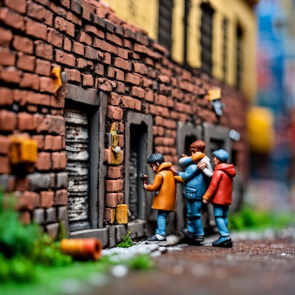 miniature graffiti riffing on single germ theory by miniature street ...