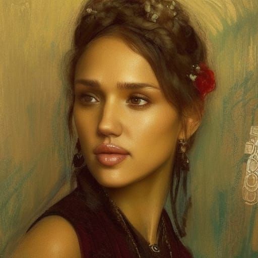 Jessica Alba timetraveled to the 1800s by artist "Ilya Repin" - AI ...