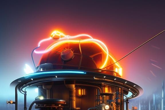 Cute Biomechanical clockwork lightning Cyborg Frog lightning with ...