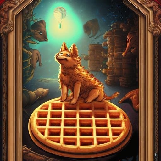 Furry sitting on a giant waffle - AI Generated Artwork - NightCafe Creator