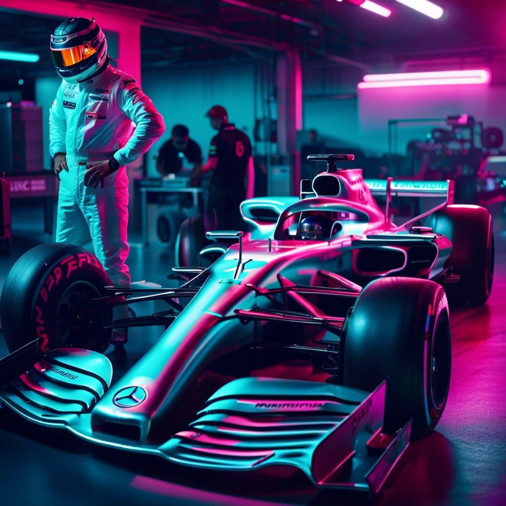 Mercedes-Benz Formula one racing car cyberpunk style photo 🏎️🏁🛣️📸 - AI ...