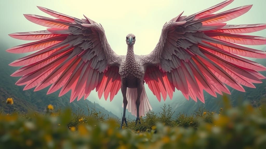 Pink Ethereal Creature in Wildlife Photography - AI Art