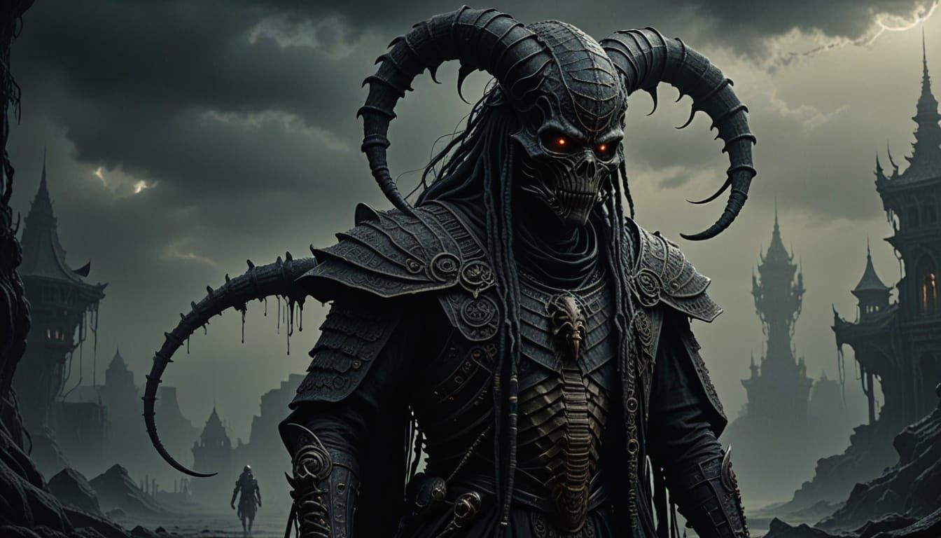 Mysterious Scorpion-Human Hybrid in Dark, Ornate A... - AI Art
