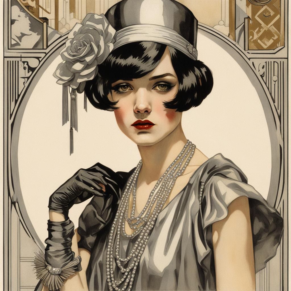Silver punk flapper girl - AI Generated Artwork - NightCafe Creator