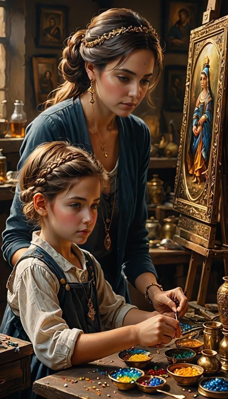 Master and apprentice - AI Generated Artwork - NightCafe Creator