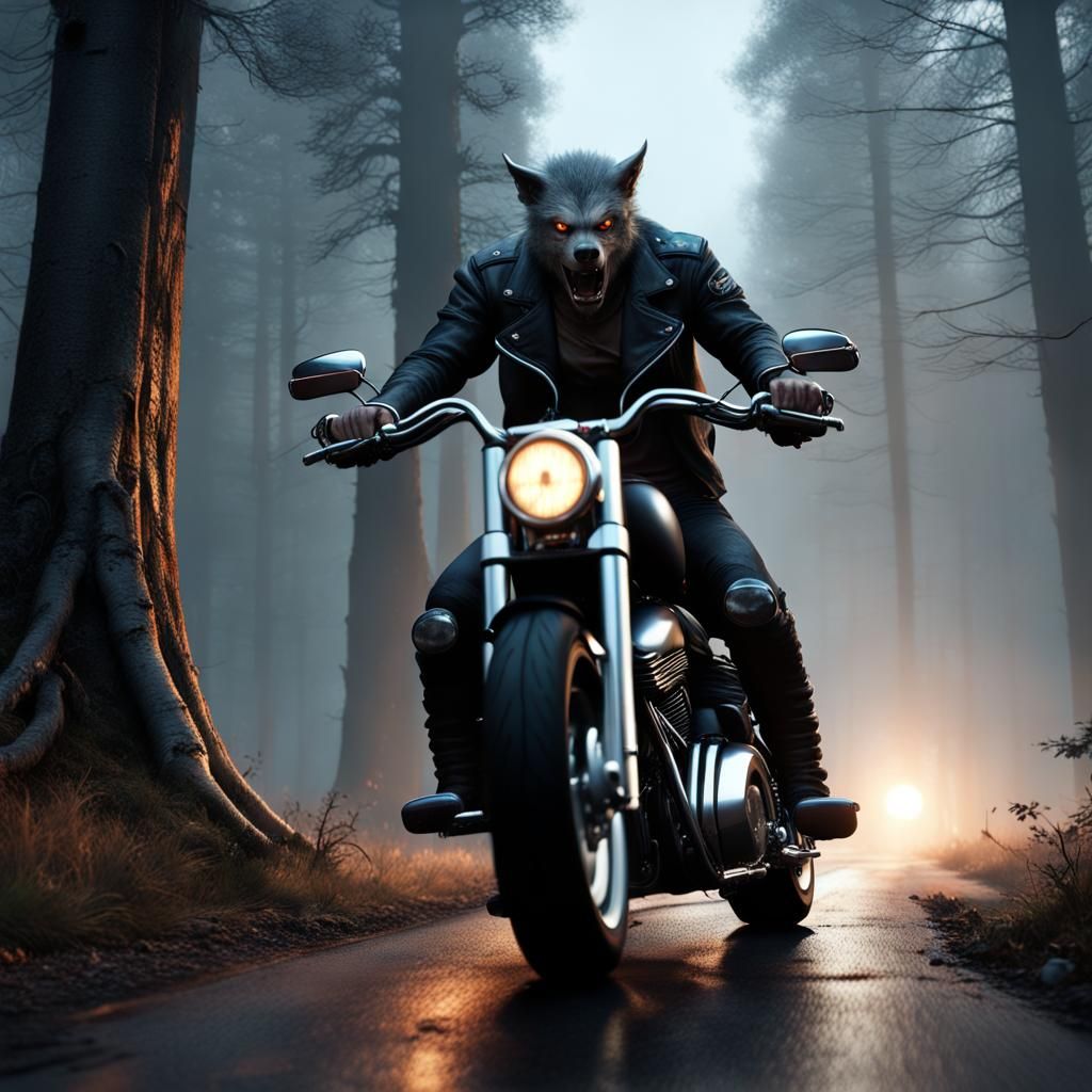 Wolves on Wheels - AI Generated Artwork - NightCafe Creator