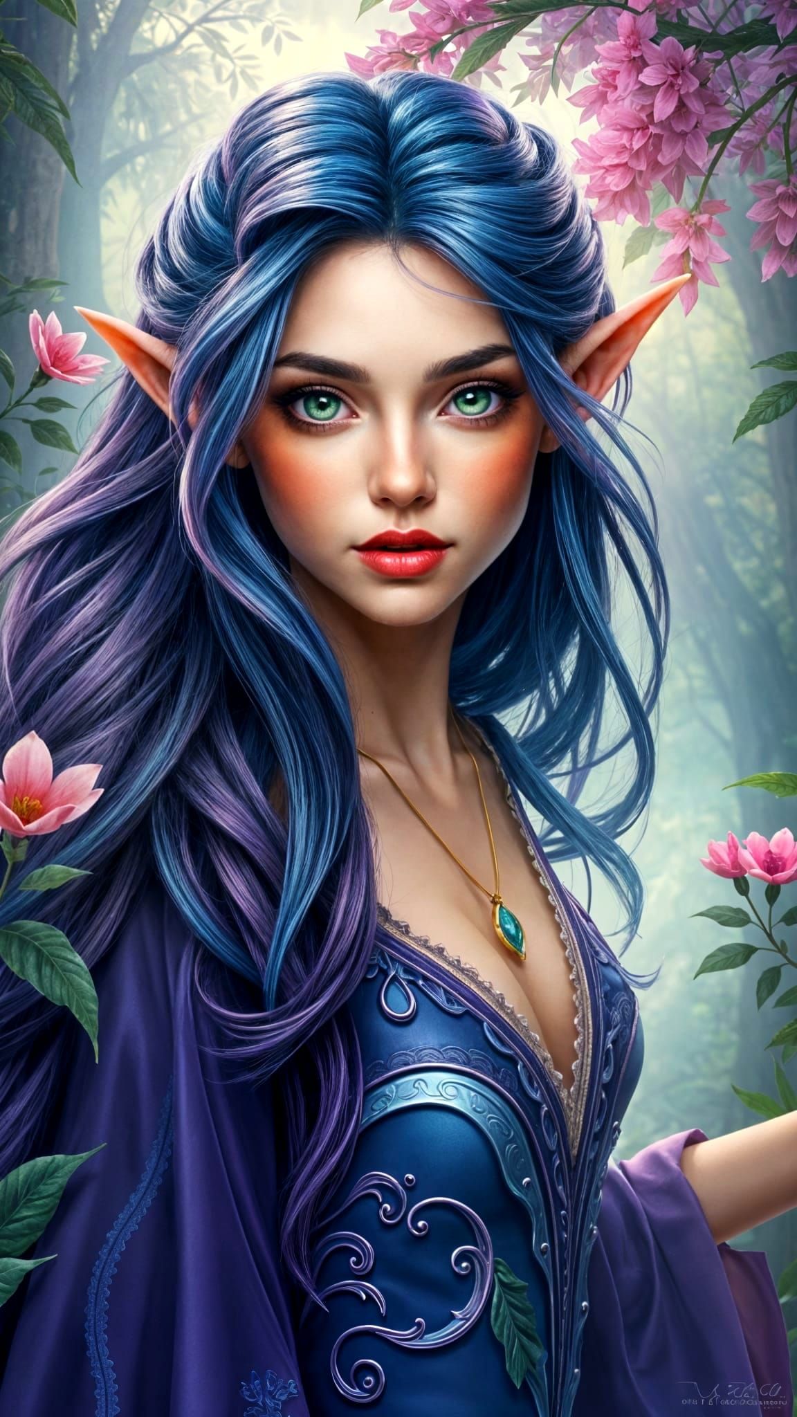 Gradient Elf in the Forest - Majestic Elven Dancer in Vibran...
