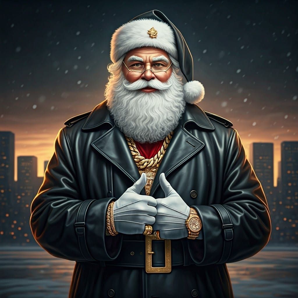 Gangster Rapper Santa Claus in Urban Style - AI Art