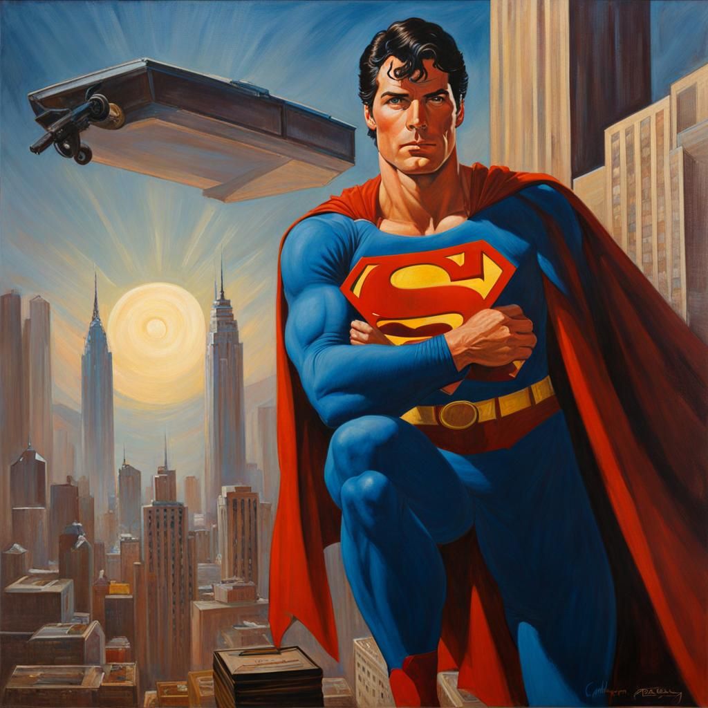 christopher reeves superman - AI Generated Artwork - NightCafe Creator