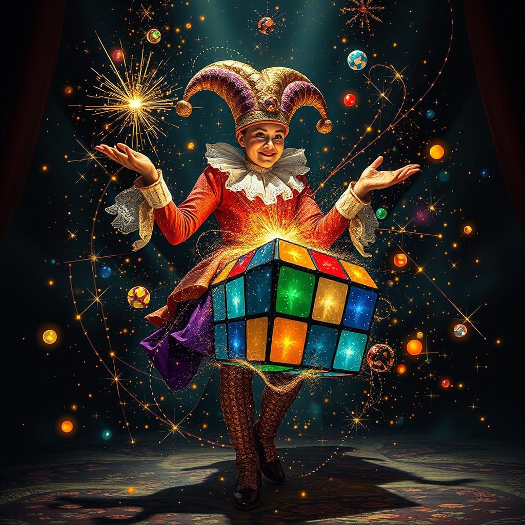 A court jester. - Whimsical Court Jester in Glowing Rococo ...
