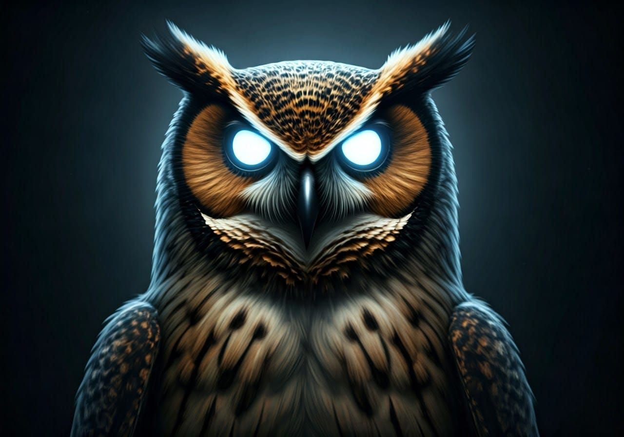 Moonlit Tyrannosaurus Rex with Horn-Like Tufts and... - AI Art