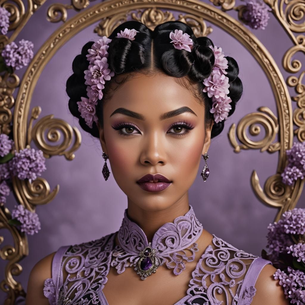 LILAC AND AMETHYST: Beautiful Blasian Woman - AI Generated Artwork ...
