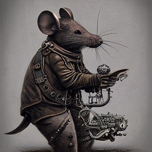 steampunk mouse Zdzisław Beksiński : r/nightcafe