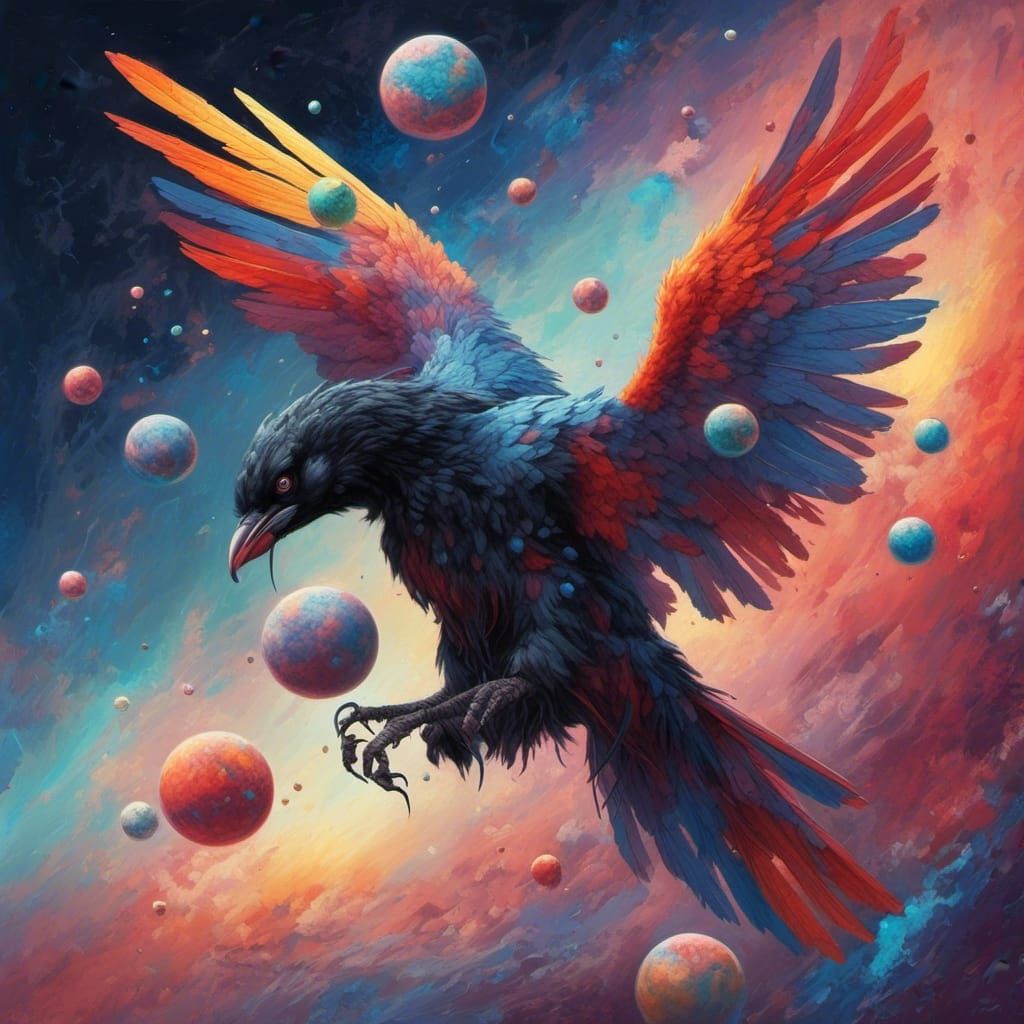 COSMIC CROW 30 - AI Generated Artwork - NightCafe Creator